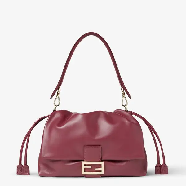 Fendi Baguette® Soft Large Dark Red Nappa Leather Bag